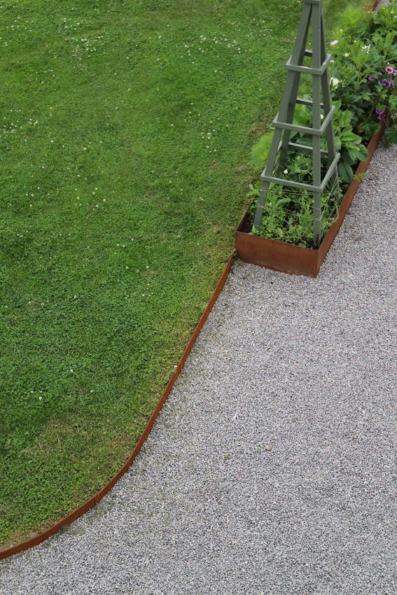 Rabattkant hög corten, svart, galvad - 18 cm förzinkad plåt
